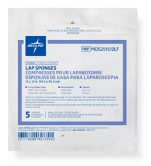 X-Ray Detectable Laparotomy Sponge, Sterile, 12" x 12" By Medline ...