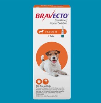 Bravecto Topical Solution for Dogs 9.9 to 22 Pounds, Orange Label (1 ...