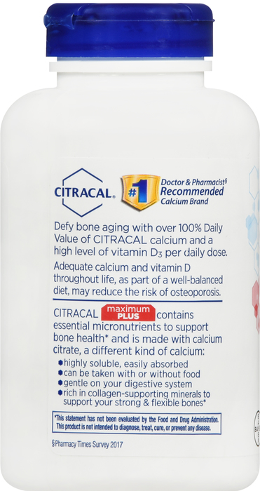 Citracal Maximum D3 Caplet 180Ct 315MG-6.25 By Bayer Corp/Cons Health