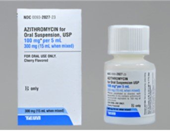 Azithromycin Oral Suspension 100mg/5mL, 15mL By Teva Pharmaceuticals