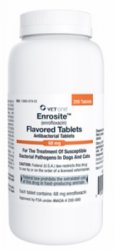 Enrosite (Enrofloxacin) 68mg Flavored Tablets, Antibacterial, 250 Count