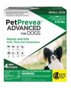 PetPrevea Advanced for Small Dogs 5 to 10 Pounds, Green Label (4 Dose x 4)