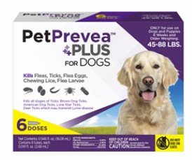 PetPrevea Plus for Dogs 45 to 88 Pounds, Purple Label (6 Dose x 3) By ...