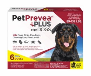 PetPrevea Plus for Dogs 89 to 132 Pounds, Red Label (6 Dose x 3) By Vet One