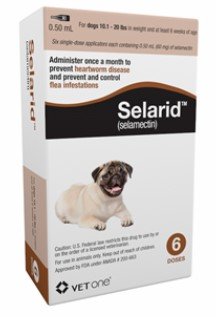 Selarid for Dogs 10.1 to 20 Pounds, Brown Label (6 Dose) By Vet One