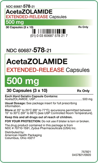 Rx Item-Acetazolamide DIAMOX 500 Mg Cap 30 Unit Dose by AHP