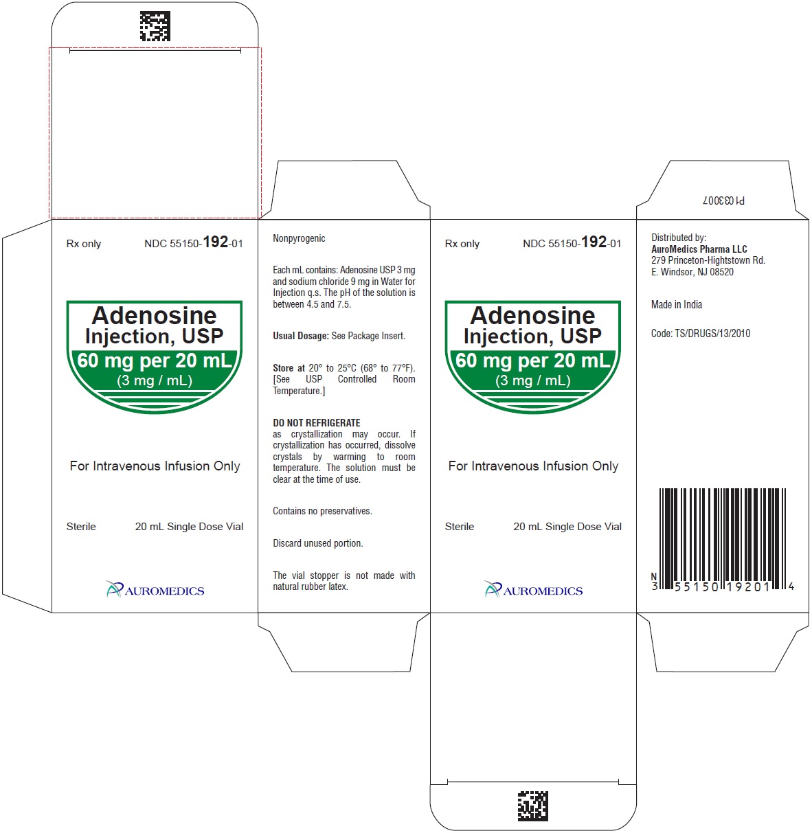 Rx Item-Adenosine 3 Mg/Ml Vl 30 By Auromedics Pharma USA