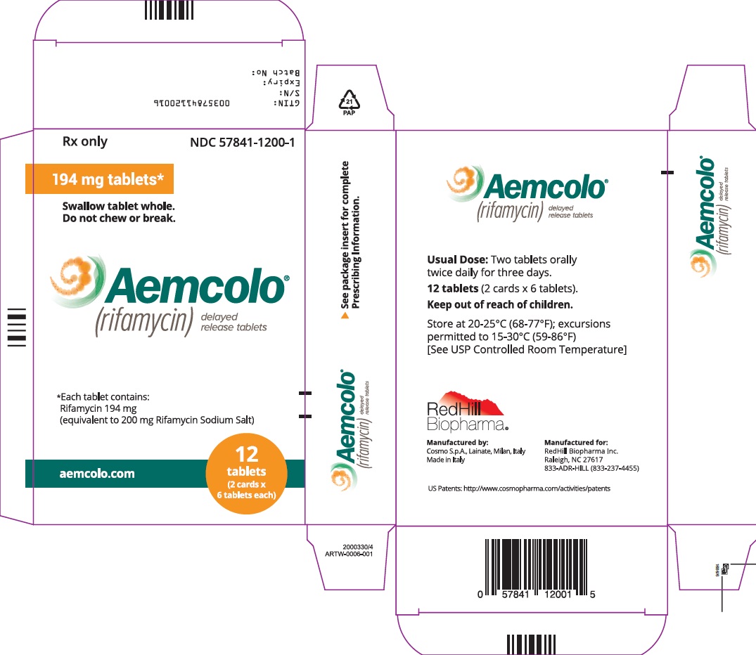 Rx Item-Aemcolo Rifamycin 194 Mg Tab 12 By Redhill Biopharma USA.