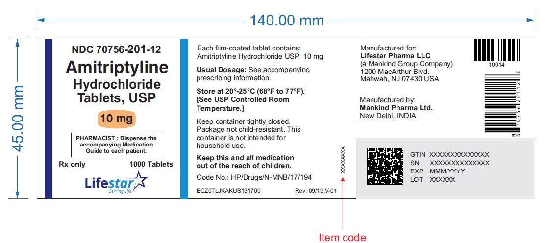 Rx Item-Amitriptyline 10 Mg Tab 1000 By Lifestar Pharma USA Gen Elavil