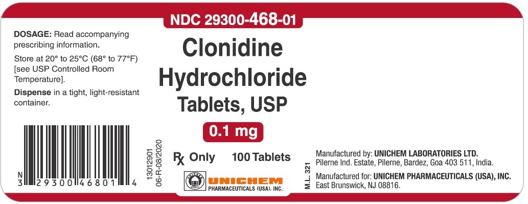 Rx Item-Clonidine Hcl 0 1 Mg Tab 1000 By Unichem Pharma (USA) Gen Catapres