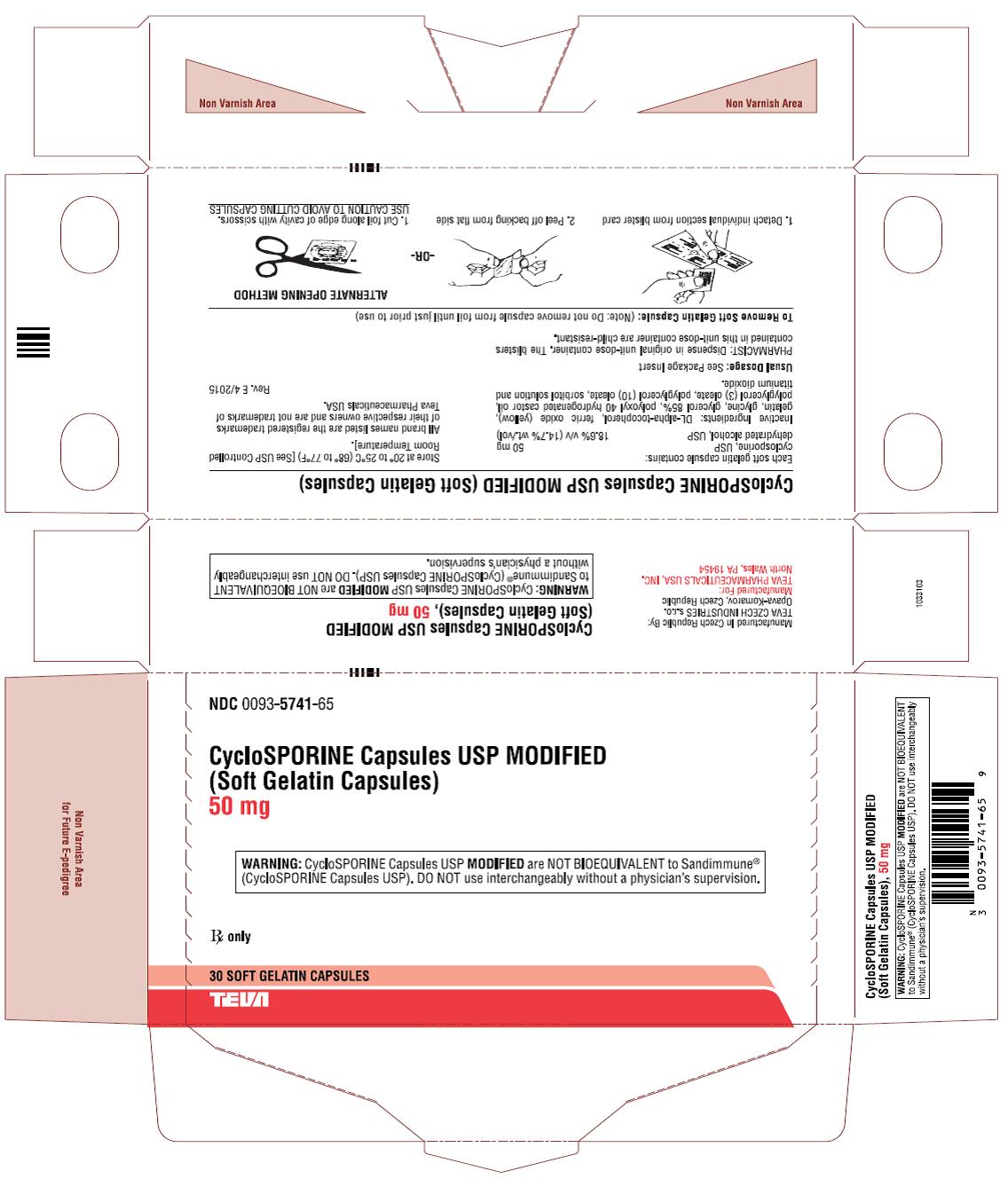 Rx Item-Cyclosporine 50 Mg Cap 30 By Teva Pharmaceuticals USA Gen Neoral