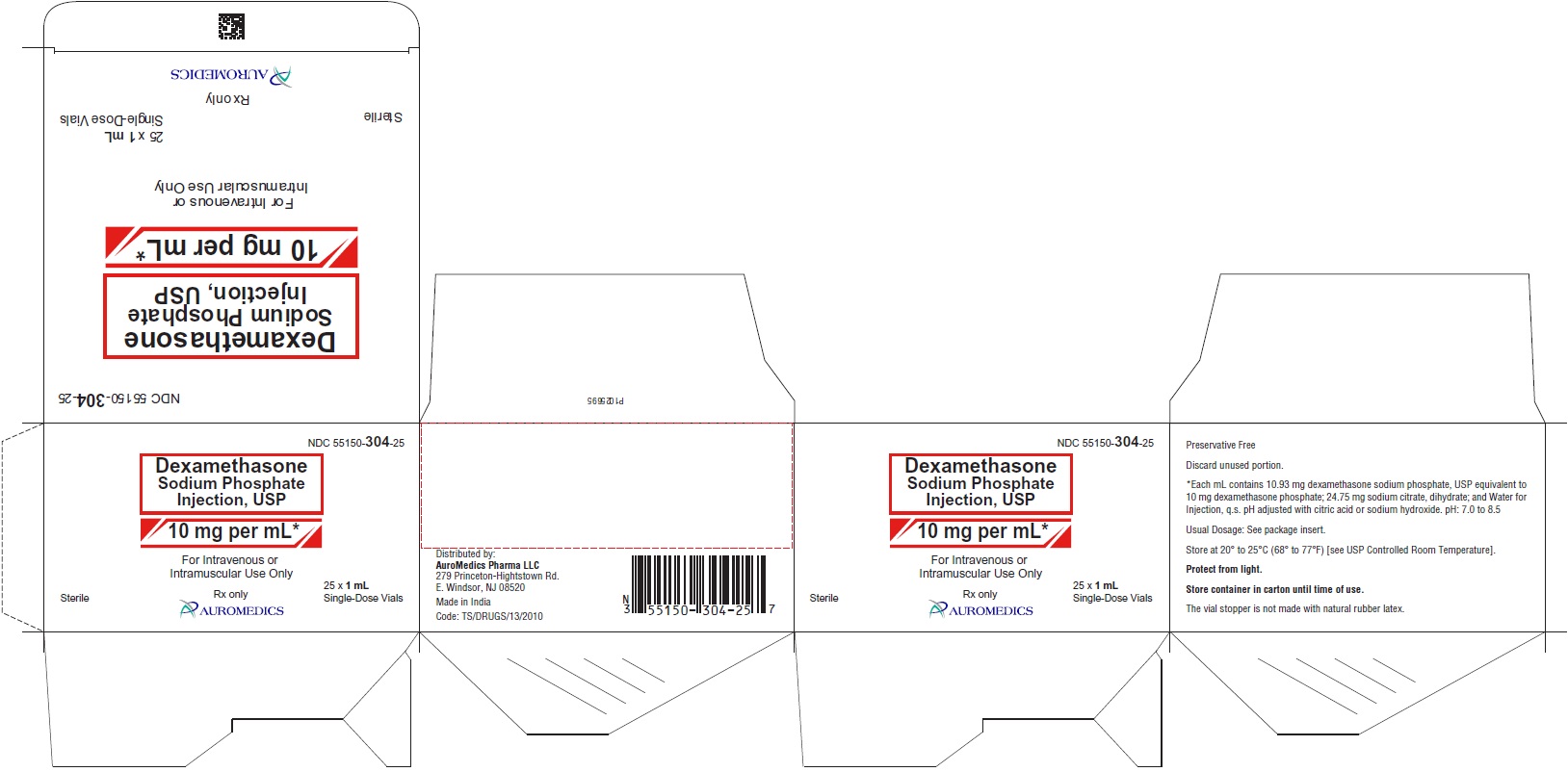 Rx Item-Dexamethasone 10 Mg/Ml Vl 25X1 By Auromedics Pharma USA