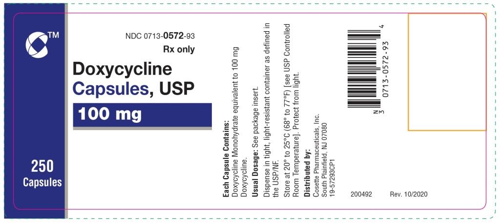 Rx Item-Doxycycline Monohydrate 100 Mg Cap 250 By Cosette Pharma Exp 3/23
