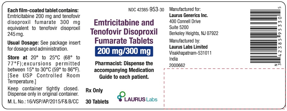Rx Item-Emtricitabine-Tenofovir 200-300 Mg Tab 30 By Laurus Gen Truvada