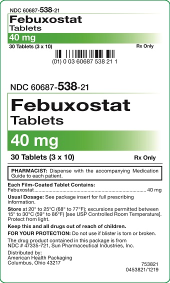 Rx Item-Febuxostat 40 Mg Tab 30 By AHP UD Gen Uloric