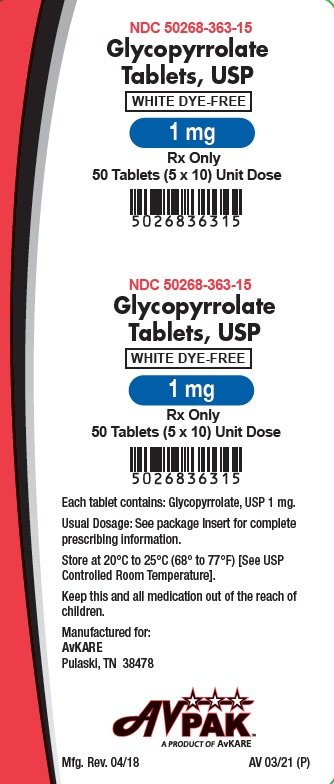 Rx Item-Glycopyrrolate 1 Mg Tab 50 By Avkare USA Gen Robinul