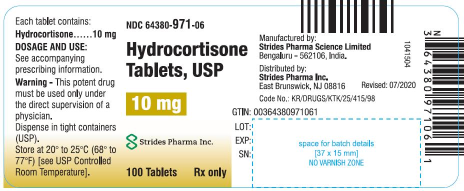 Rx Item-Hydrocortisone 10 Mg Tab 100 By Strides Pharma USA Gen Cortef
