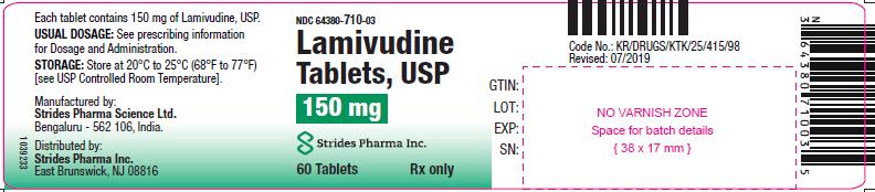 Rx Item-Lamivudine 150 Mg Tab 60 By Strides Pharma USA Gen Epivir