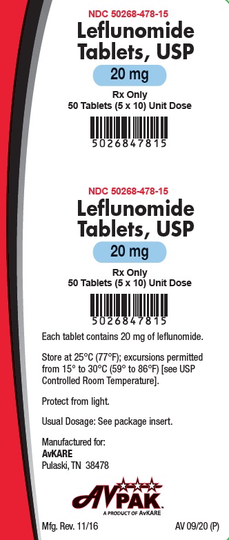 Rx Item-Leflunomide 20 Mg Tab 50 By Avkare USA GEN ARAVA UD