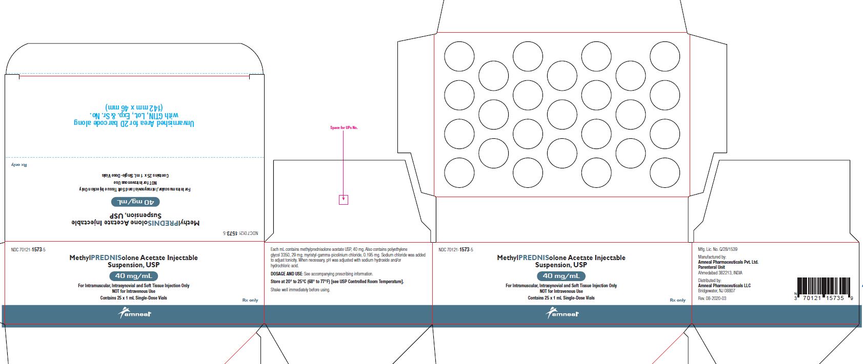 Rx Item-Methylprednisolone 40 Mg/Ml Vl 25X1 By Amneal Pharma Gen Depo ...