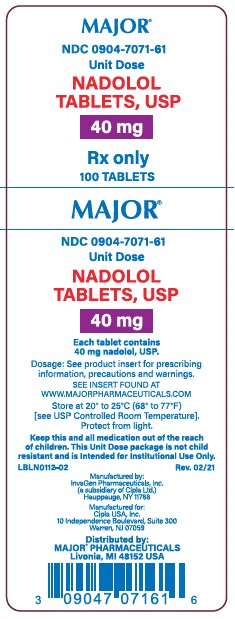 Rx Item-Nadolol 40 Mg Tab 100 By Major Pharma Gen Corgard UD