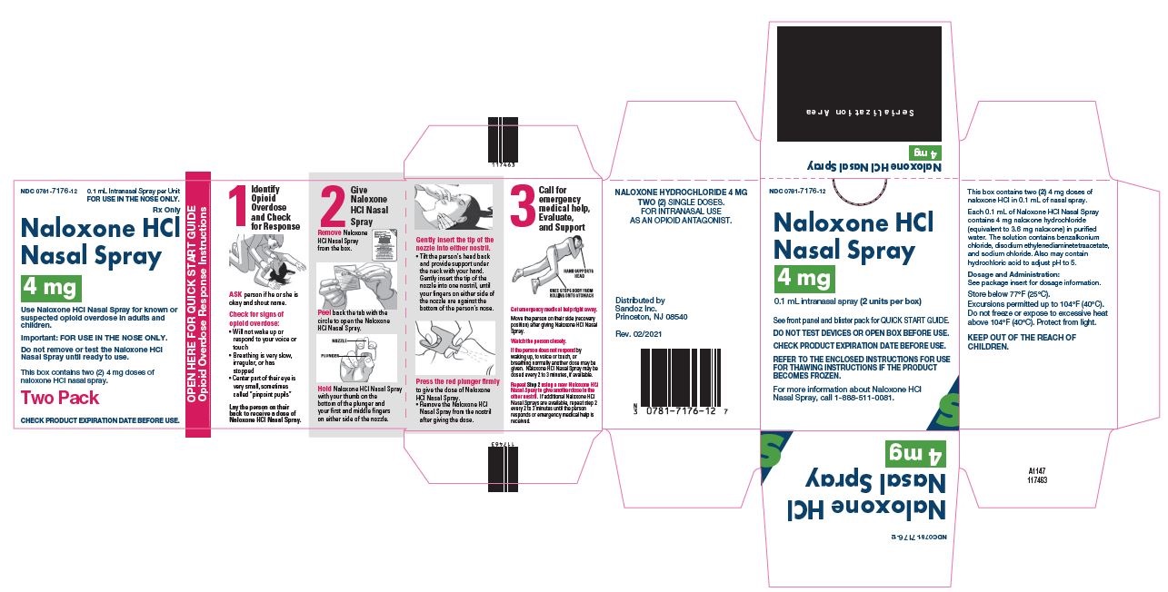 Naloxone Gen Narcan naloxone Nasal 4Mg Spray 2X0.1 Ml By Sandoz Pharma