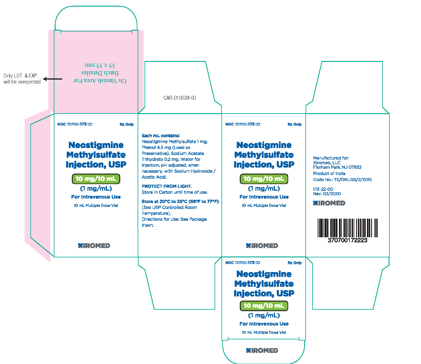 Rx Item-Neostigmine 1 Mg/Ml Vl 10X10 By Xiromed USA -Bloxiverz, Prostigmin