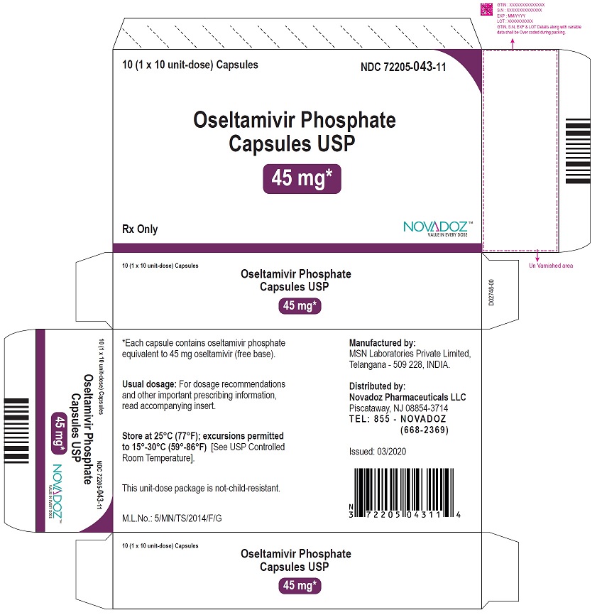 Rx Item-Oseltamivir 45 Mg Cap 10 By Novadoz Pharmaceuticals USA Gen Tamiflu