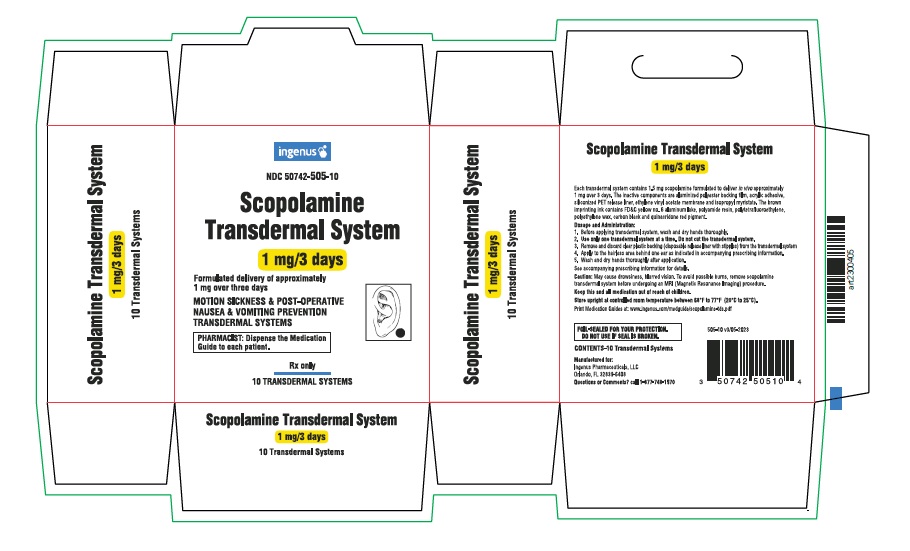 Rx Item-Scopolamine 1 Mg/3 Day Pat 10 By Ingenus Pharmaceuticals USA