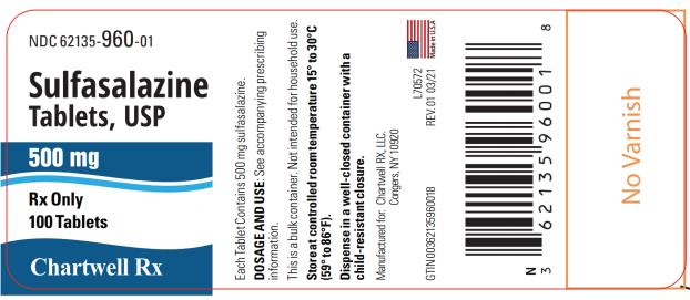 Rx Item-Sulfasalazine 500 Mg Tab 100 By Chartwell Rx USA Gen Azulfidine