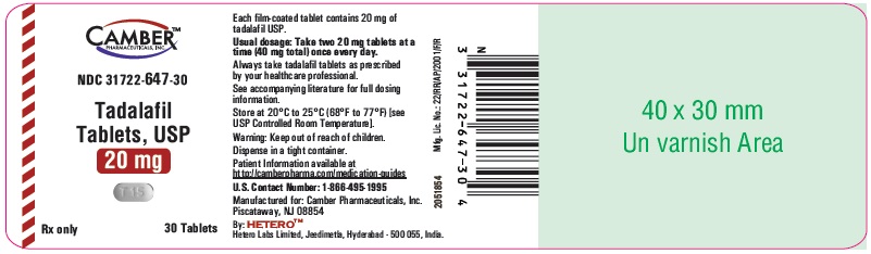 Rx Item-Tadalafil 20 Mg Tab 30 By Camber Pharmaceuticals Gen Adcirca