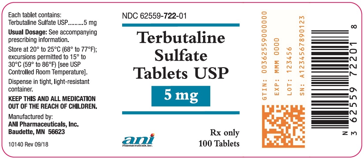 Rx Item-Terbutaline 5 Mg Tab 100 By Ani Pharmaceuticals USA Gen Brethine