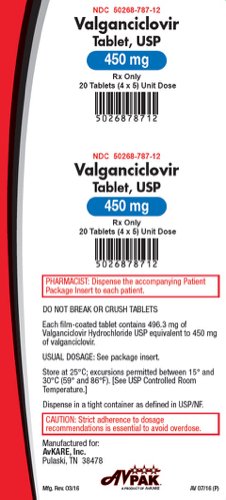 Rx Item-Valganciclovi 450 Mg Tab 4X5 By Avkare USA Gen Valcyte