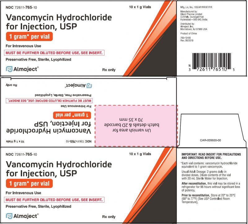 Rx Item-Vancomycin 1 G Vl 10 By Almaject USA Gen Vancocin