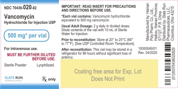 Rx Item-Vancomycin 500 Mg Adv 10 By Slate Run Pharmaceuticals USA Gen ...