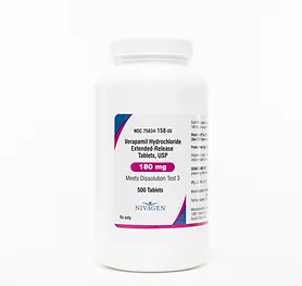 Rx Item-Verapamil Hcl 180 Mg Tab 500 By Nivagen Pharmac Gen Calan SR
