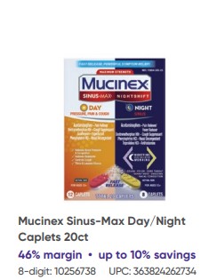 Pack Of 12-Mucinex Sinus Max Nightshift Day And Night Fast Release 20