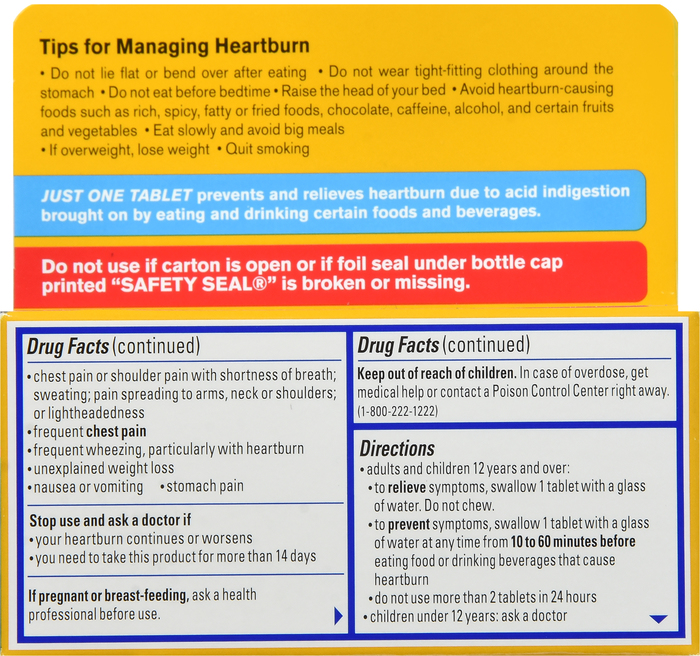 Pack of 12-Pepcid Max Tablet Original 50 Ct BY J&J