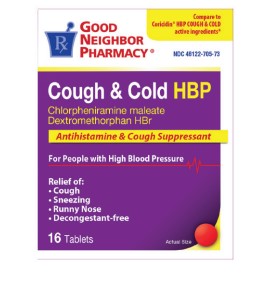 Case of 24-GNP Cough + Cold HBP Tablets 16ct GEN Coricidin HBP