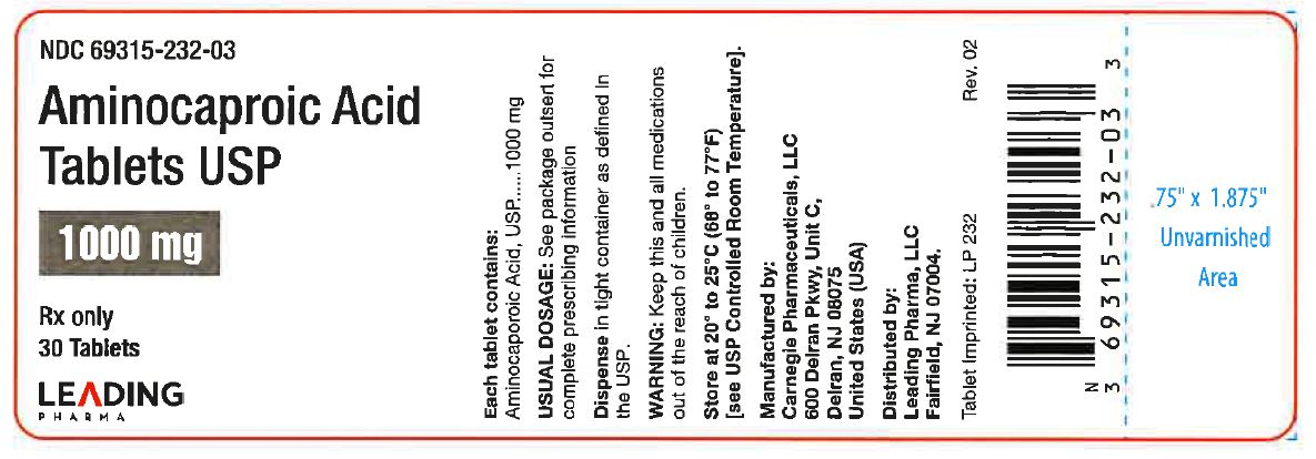 Rx Item-Aminocaproic Acid Gen Amicar 1000MG 30 Tab by Leading Pharma USA
