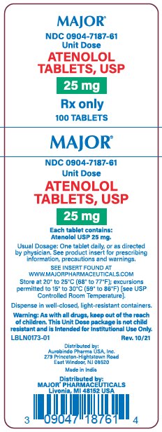 Rx Item-Atenolol 25Mg Gen Tenormin Tab UD 100 By Major Pharma USA