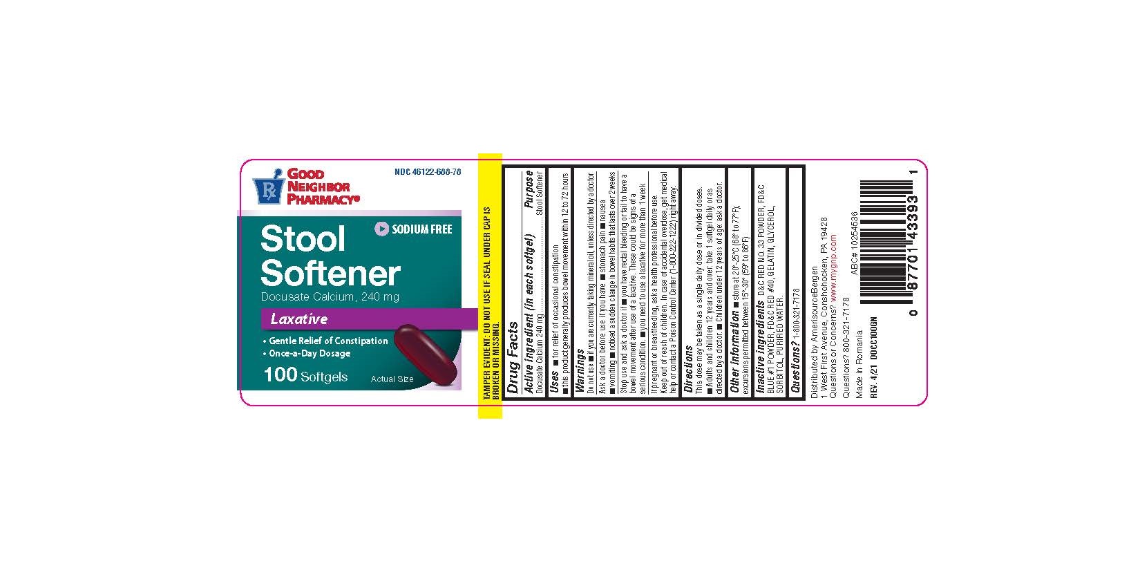 Pack of 12-Docusate Calcium 240 mg Soft Gel 240 mg 100 By GNP USA Gen ...