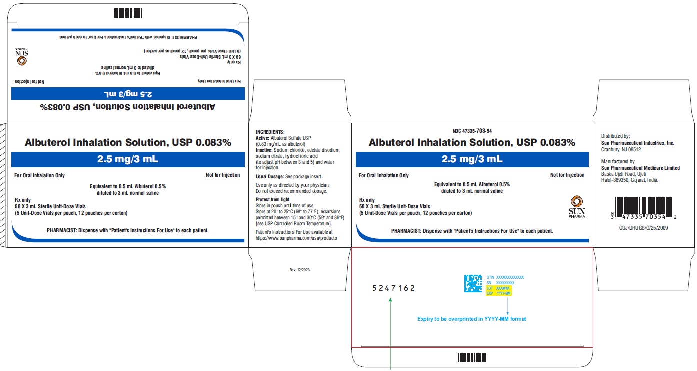 Rx Item:Albuterol 2.5MG 60X3ML .083% SOL UD by Sun Pharmaceutical Ind