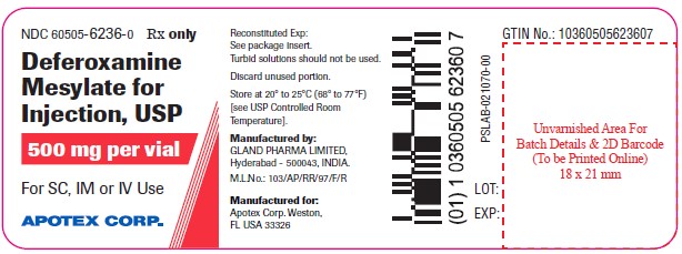 Rx Item:Deferoxamine 500MG 4 VL by Apotex Corp Grx Inj USA Gen Desferal