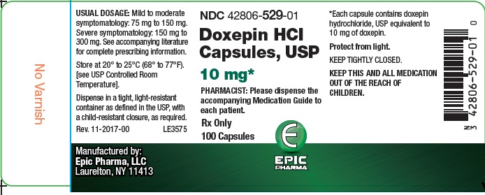 Rx Item:Doxepin Hcl 10MG 100 CAP by Epic Pharma USA Gen Sinequan Exp 5/23