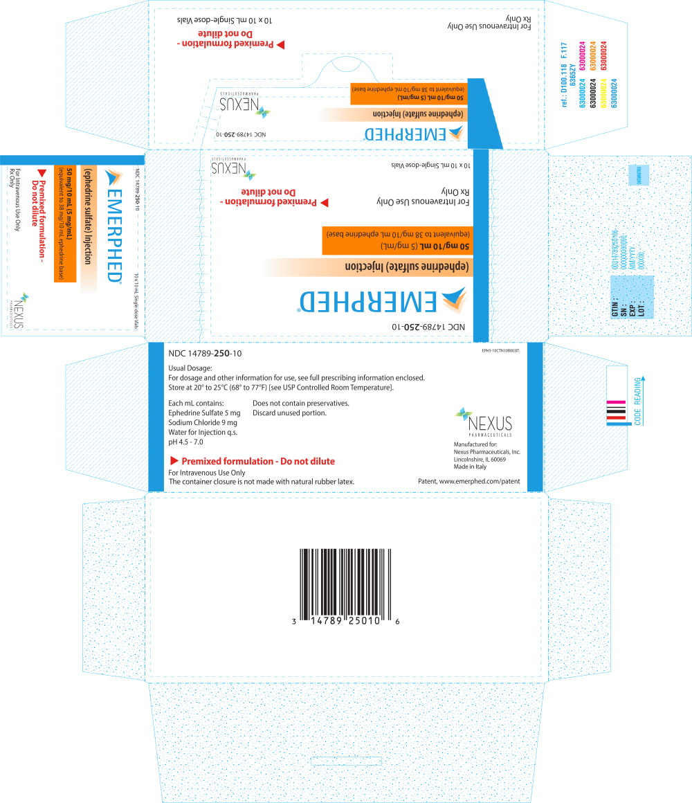 Rx Item:Emerphed 50MG ephedrine sulfate IV 10X10ML SDV by Nexus