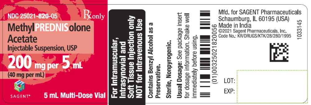 Rx Item-Methylprednisolone 200MG/5ML 5ML SDV by Sagent Pharma Gen Depo ...
