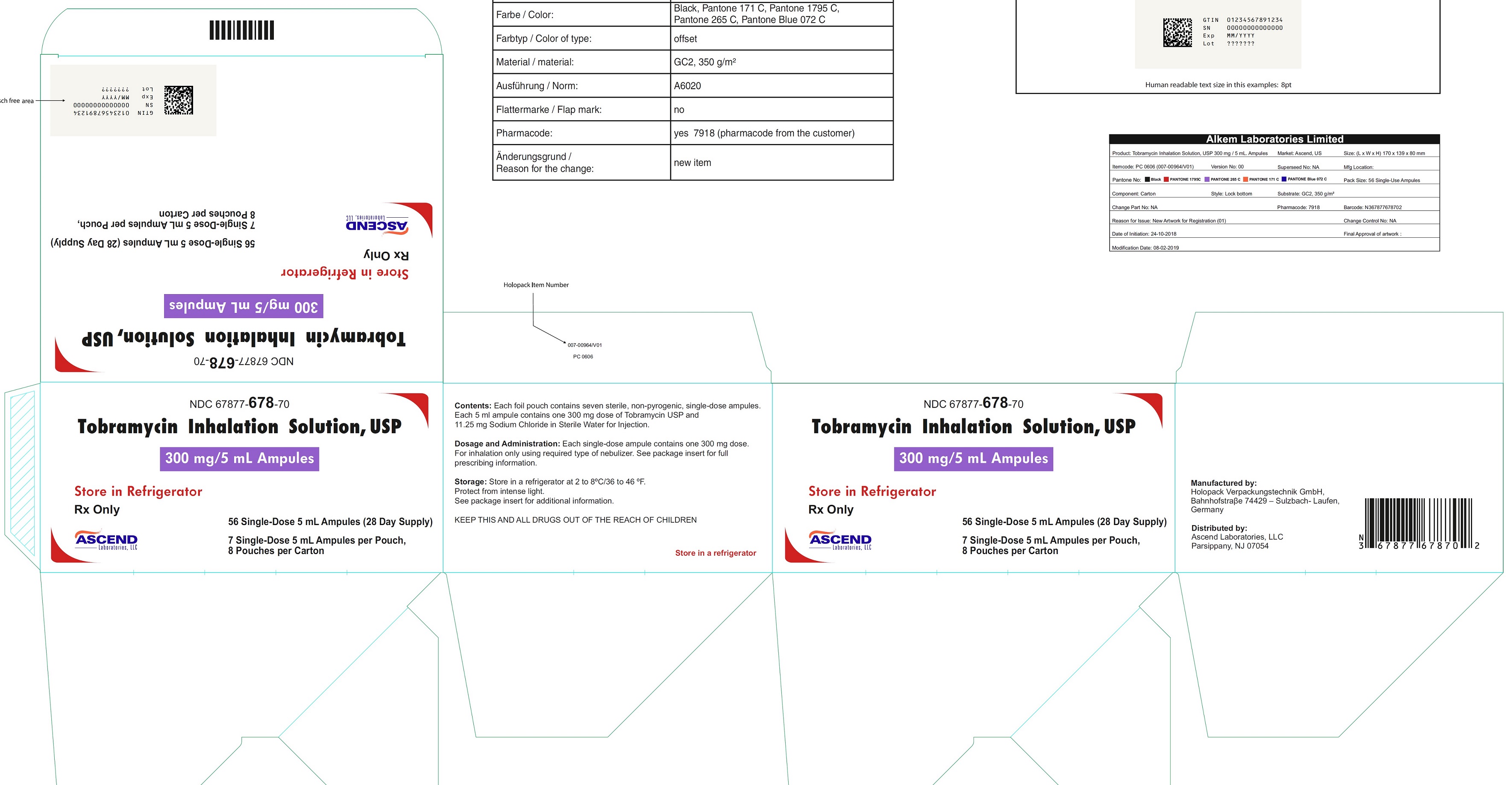 Rx Item-Tobramycin 300Mg 56X5Ml Amp By Ascend Lab USA