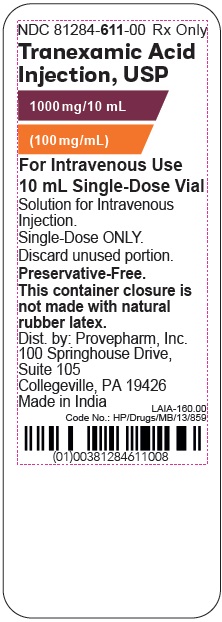 Rx Item-Tranexamic Acid 1000Mg 10X10Ml Sdv By Provepharm USA Gen Lysteda