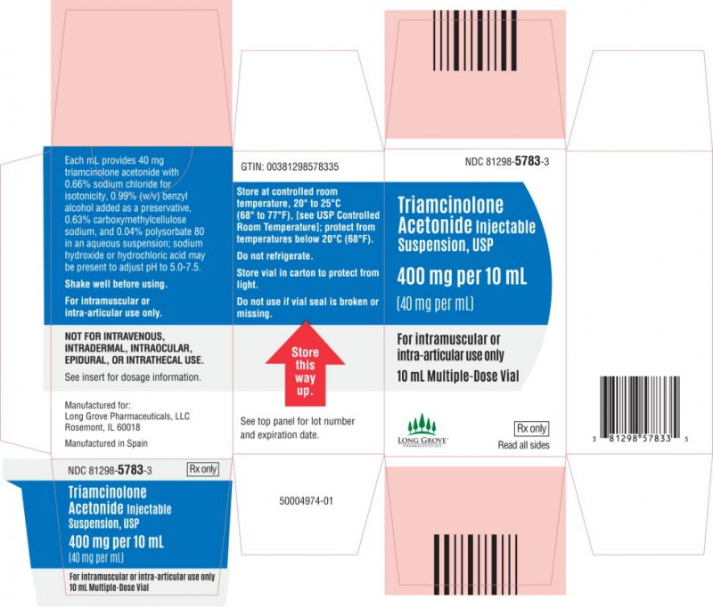 Rx Item-Triamcinolone 400Mg 10Ml Mdv By Long Grove Pharma USA
